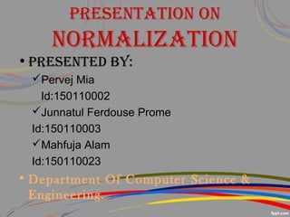 Normalization | PPT
