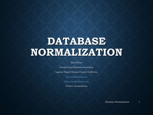Database Normalization | PPT