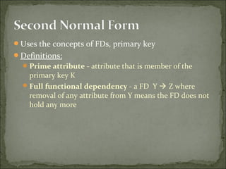 Function Dependencies and Normalization | PPT
