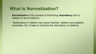 database Normalization | PPTX