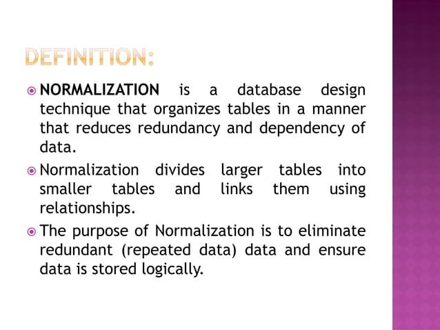 Normalization Pdf Databases Computer Software And Applications