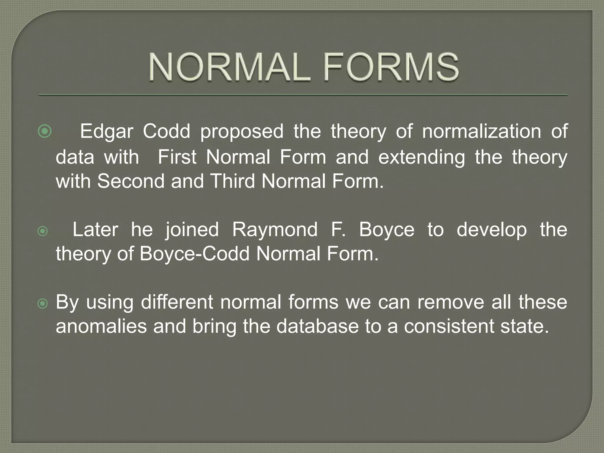 Normalization in RDBMS | PPTX