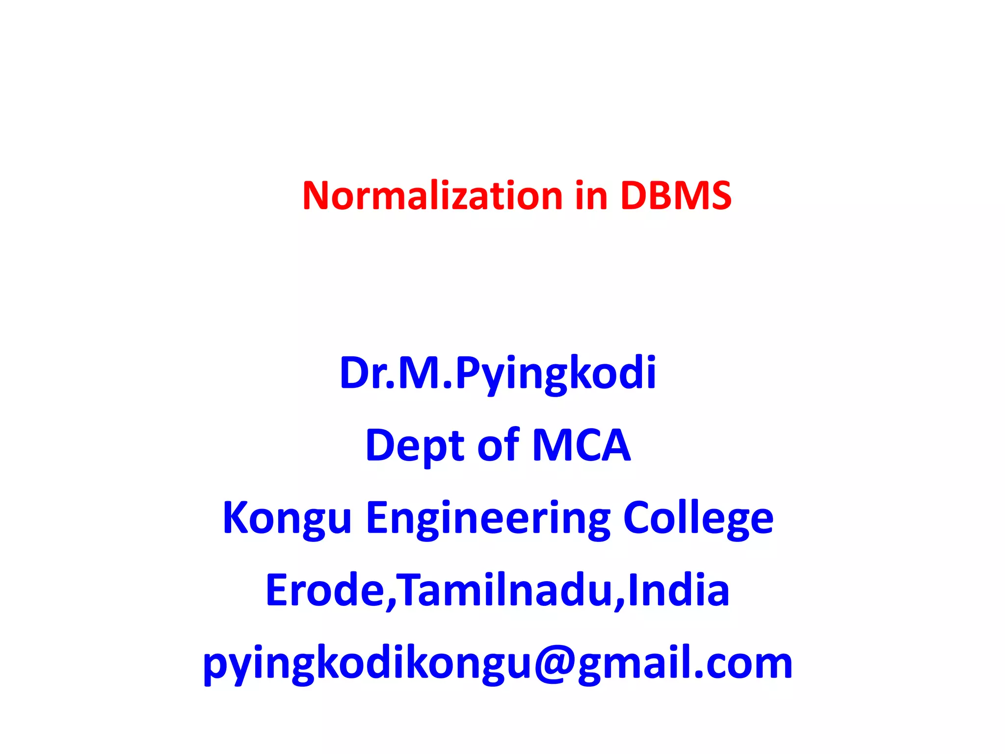 Normalization In Dbms Pdf