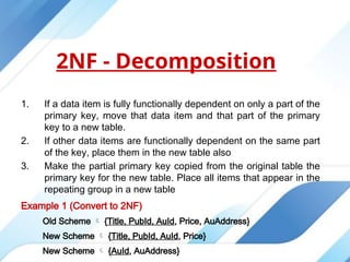 normalization.pptx, DBMS Normalization First Normal Form and Second Normal Form | PPT