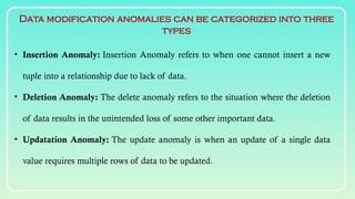 Normalization in Relational database management systems | PPTX