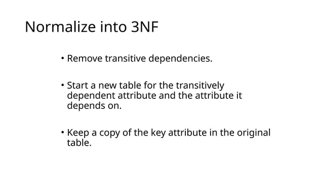 Database Management System Normalization Ppt