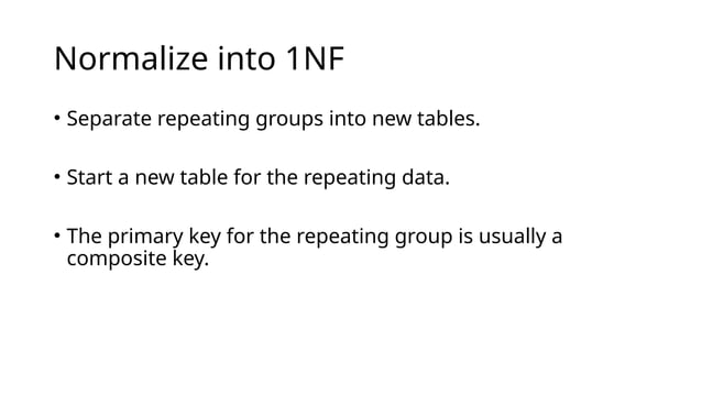 Database Management System Normalization Ppt