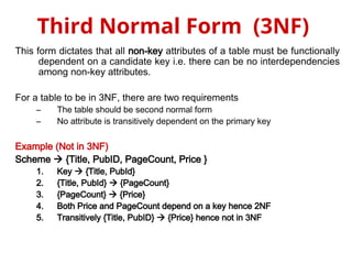 RDBMS Normal Forms Normalization Dependnency | PPT