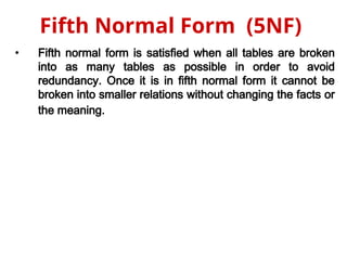 RDBMS Normal Forms Normalization Dependnency | PPT