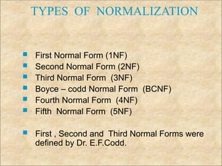 NORMALIZATION, Need for normalization-34slides.PPT
