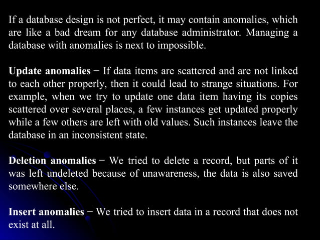 NORMALIZATION in database management systems | PPT
