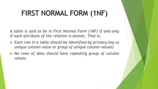 Normalization in DBMS | PPTX