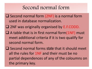 Normalization 1 nf,2nf,3nf,bcnf | PPTX
