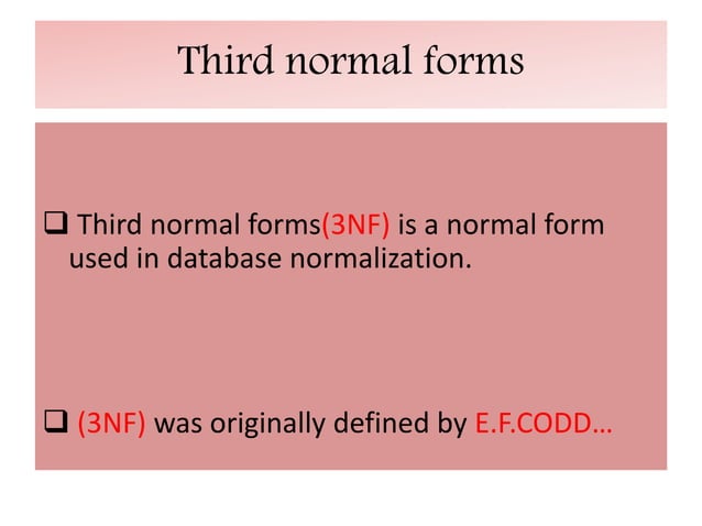 Normalization 1 nf,2nf,3nf,bcnf | PPTX