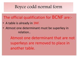 Normalization 1 nf,2nf,3nf,bcnf | PPTX