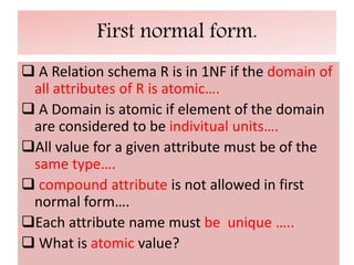 Normalization 1 nf,2nf,3nf,bcnf | PPTX