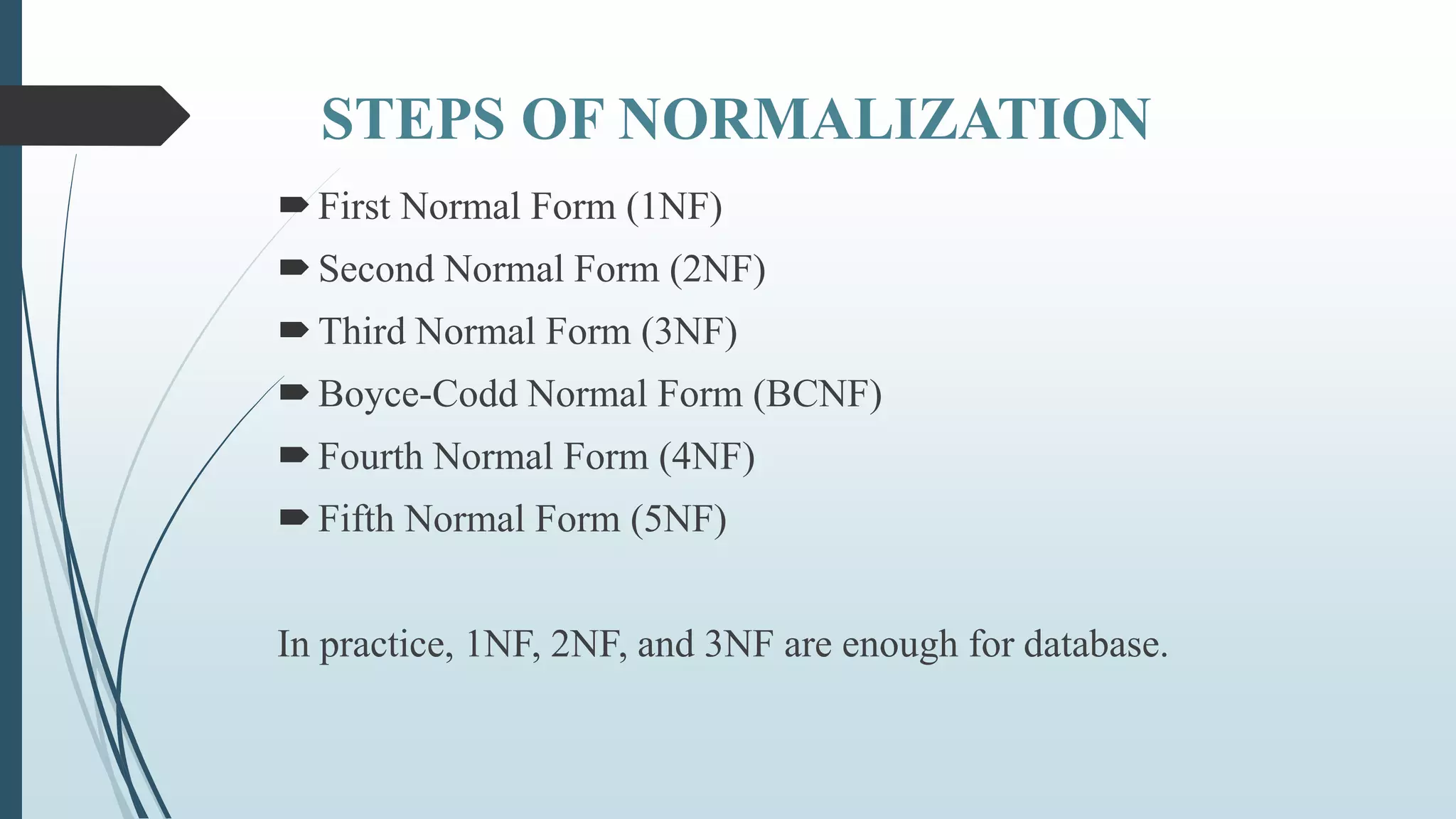 Normalization | (1NF) |(2NF) (3NF)|BCNF| 4NF |5NF | PDF