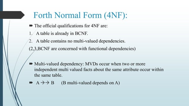 Normalization | (1NF) |(2NF) (3NF)|BCNF| 4NF |5NF | PDF | Databases ...