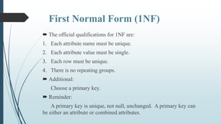 Normalization | (1NF) |(2NF) (3NF)|BCNF| 4NF |5NF | PDF