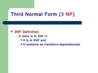 Normalization case | PPT