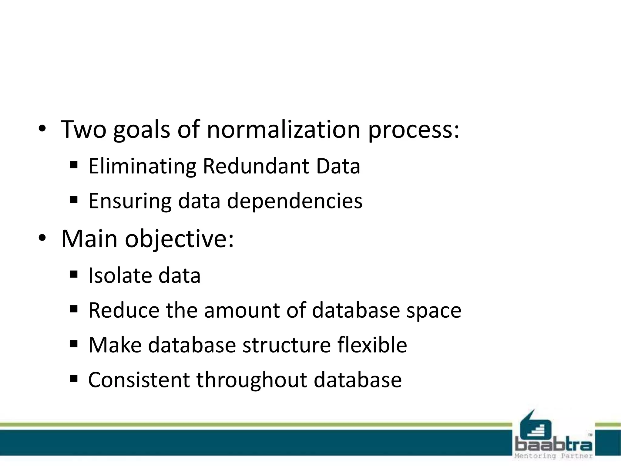 Normalization,ddl,dml,dcl | PPTX