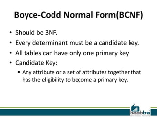 Normalization,ddl,dml,dcl | PPTX
