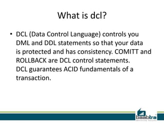 Normalization,ddl,dml,dcl | PPTX