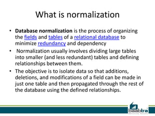 Normalization,ddl,dml,dcl | PPTX