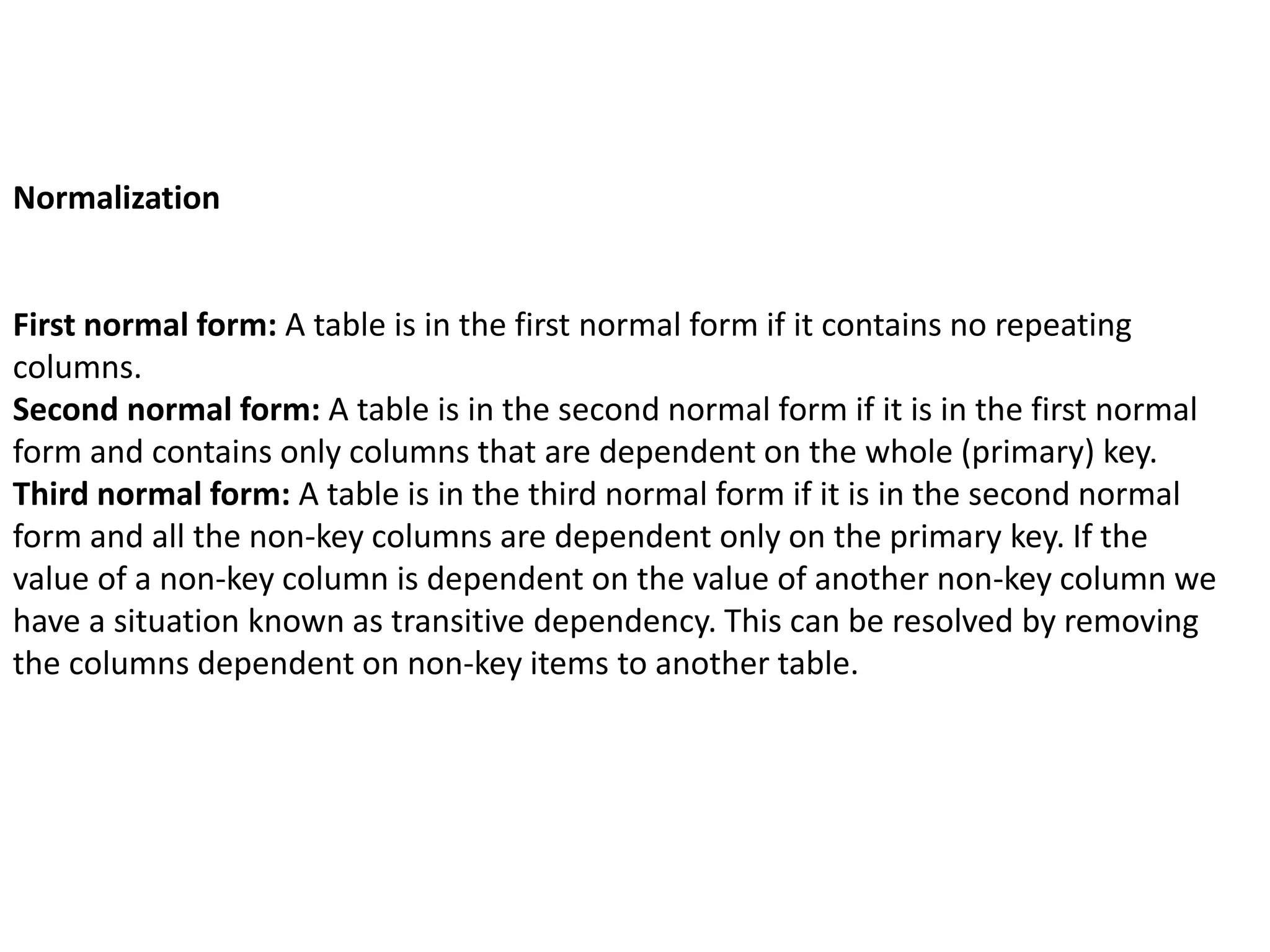Normalization Pptx Databases Computer Software And Applications