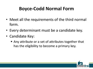 Normalization in databases | PPTX
