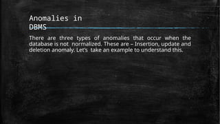 Four Types of Normalization in DBMS Explained | PPTX