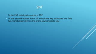 Normalization in Database Management System | PPTX