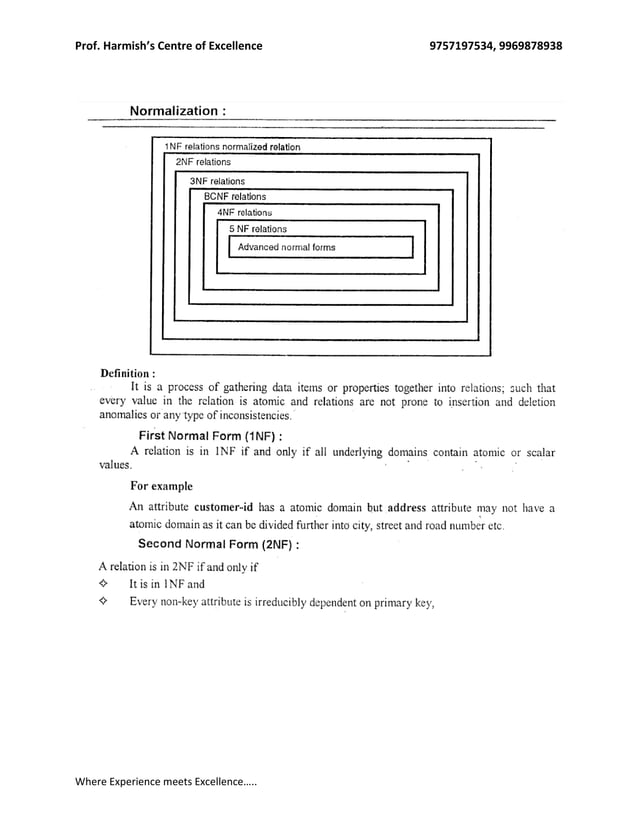 Normalization notes | PDF