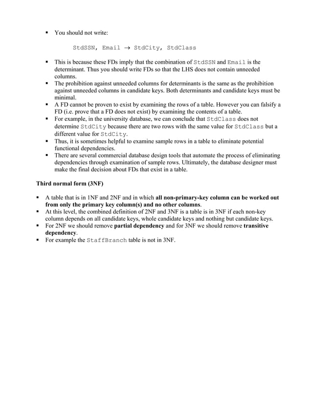 Database Design Normalization Note And Exercise Pdf 