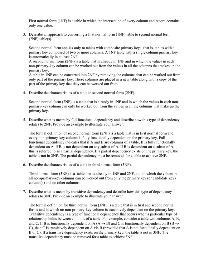 Database design normalization note and exercise | PDF | Databases | Computer Software and ...