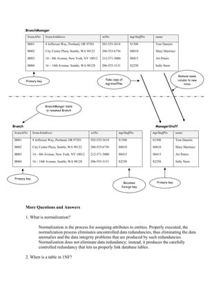 Database design normalization note and exercise | PDF