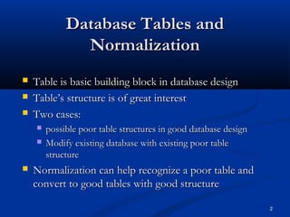 Normalization of database_tables_chapter_4 | PPT