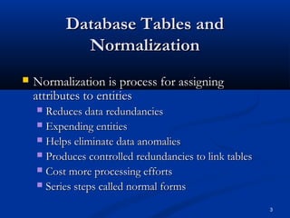 Normalization of database_tables_chapter_4 | PPT
