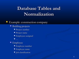 Normalization of database_tables_chapter_4 | PPT