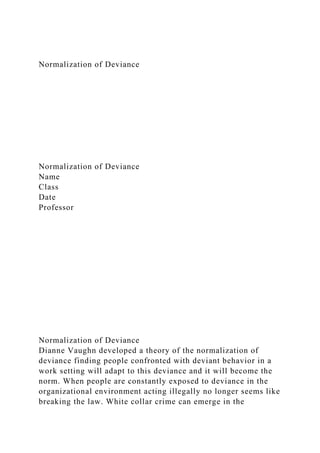 Normalization of Deviance Normalization o.docx