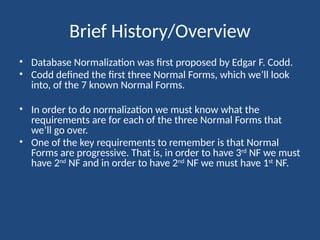 Normal forms in DBMS1st Normal Form 2nd Normal Form 3rd Normal Form | PPT