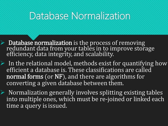 Normalization Presentation In Database Management System Pptx Databases Computer Software