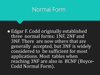 Normalization presentation in Database Management System | PPTX | Databases | Computer Software ...