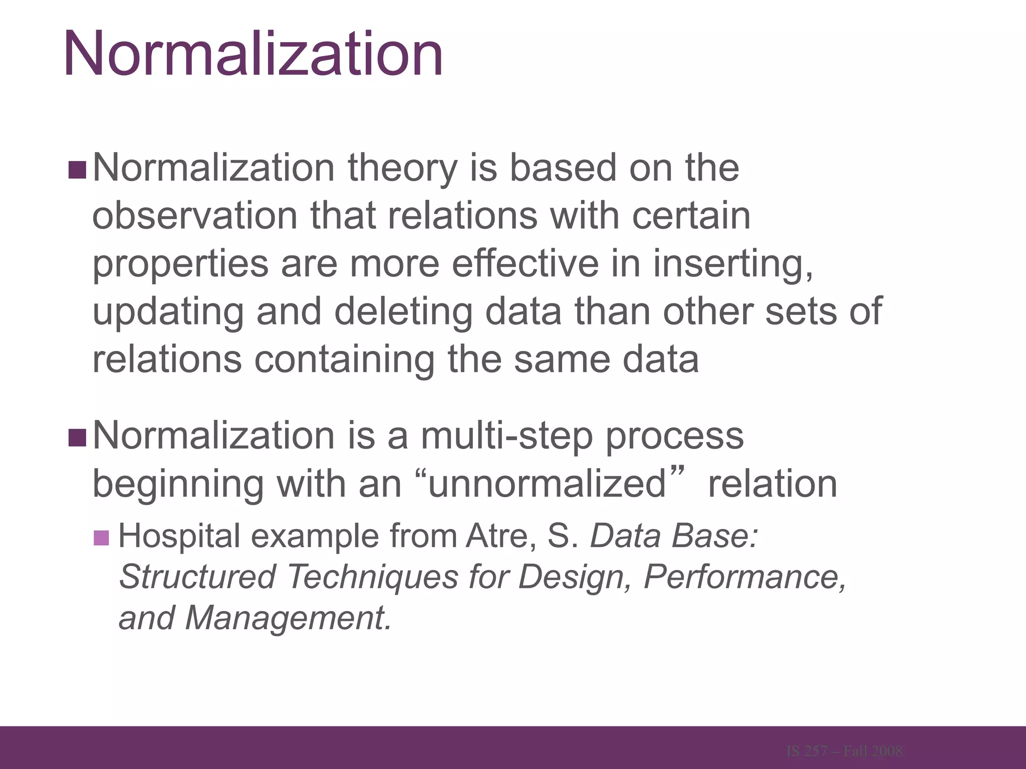 Normalization review | PPT | Databases | Computer Software and Applications