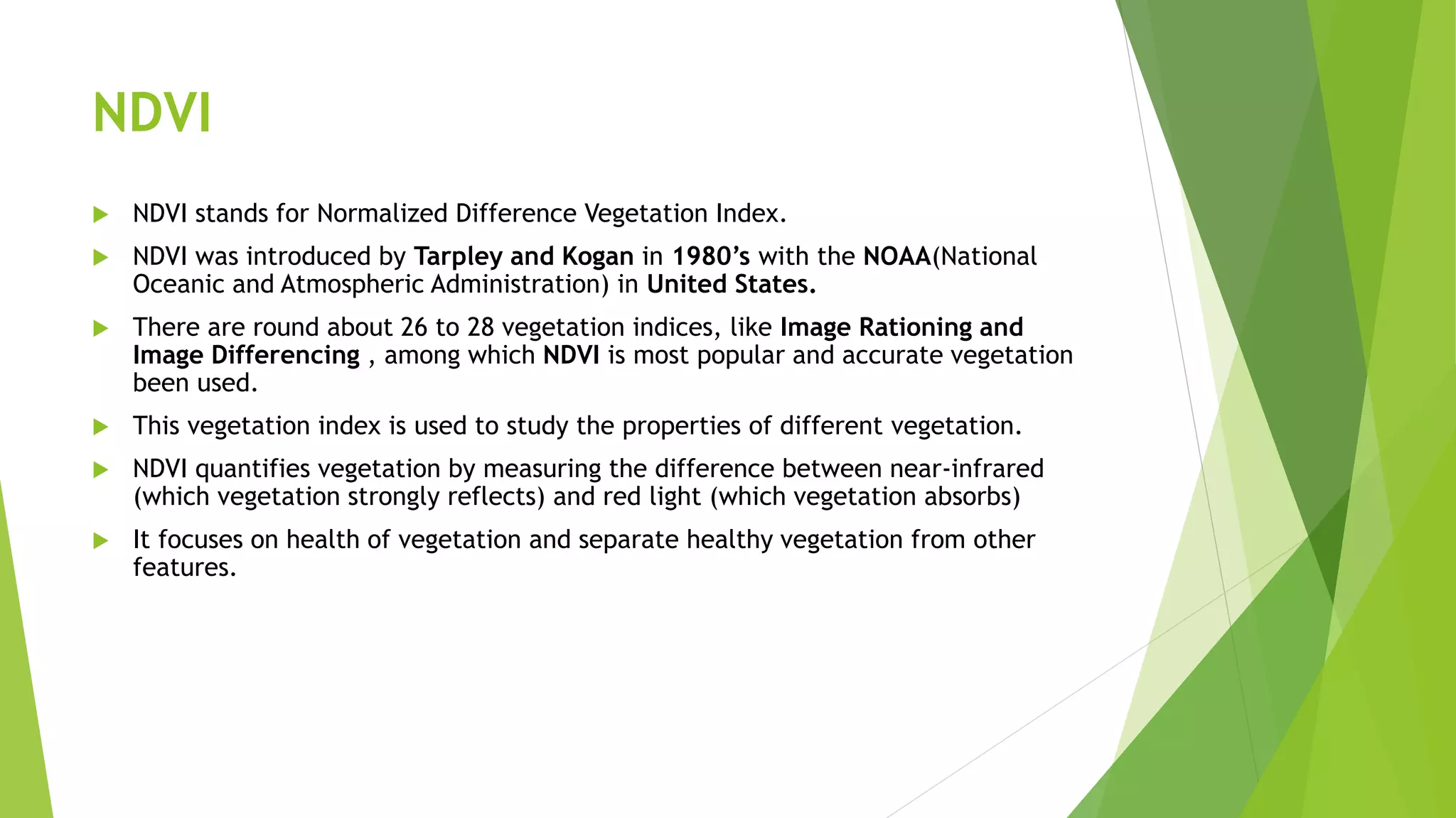 Normalized Difference Vegetation Index | PPTX