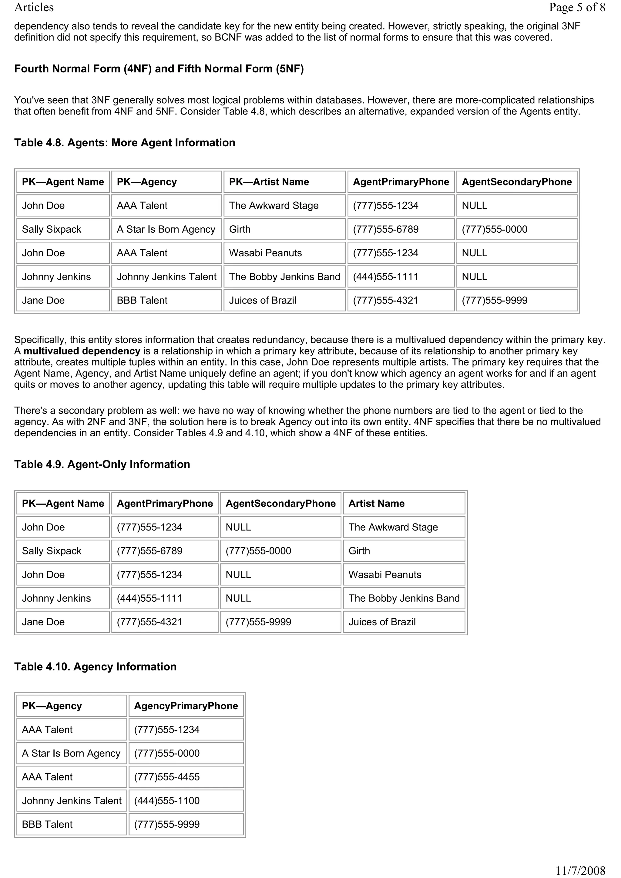 [ ref ] Normalizing a Data Model in SQL Server | PDF