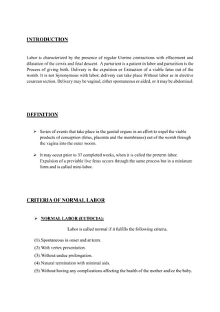 Normal Labor , a presentation by medicos | PDF