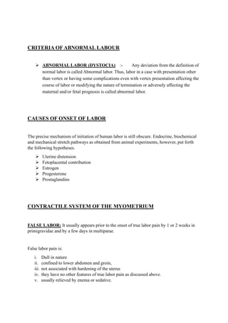 Normal Labor , a presentation by medicos | PDF
