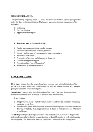 Normal Labor , a presentation by medicos | PDF