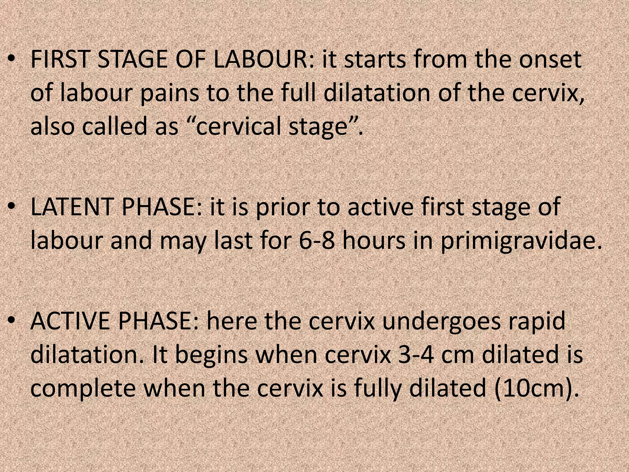 Normal Labour & Nursing Management of First stage of Labour | PPTX